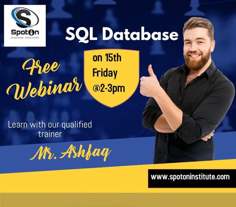 SQL Database Free Webinar - Spoton Training Institute - Previous Events